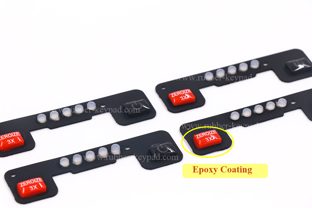 Silicone Rubber Membrane Electrical Contact Buttons 3M Adhesive Layer ...